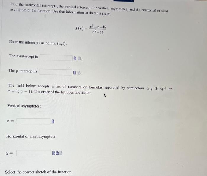 Solved Find the horizontal intercepts, the vertical | Chegg.com
