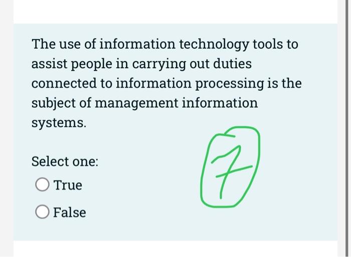 Solved The use of information technology tools to assist | Chegg.com