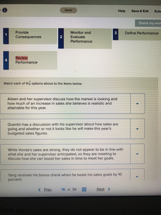 Solved Shved Help Save & Exit Sub Check my wor Provide | Chegg.com