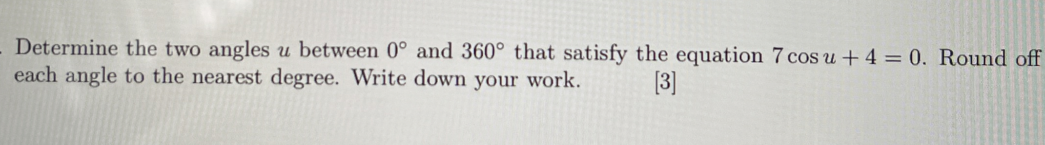 Solved Determine the two angles u ﻿between 0° ﻿and 360° | Chegg.com