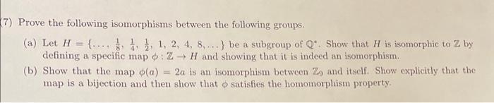Solved Prove the following isomorphisms between the | Chegg.com