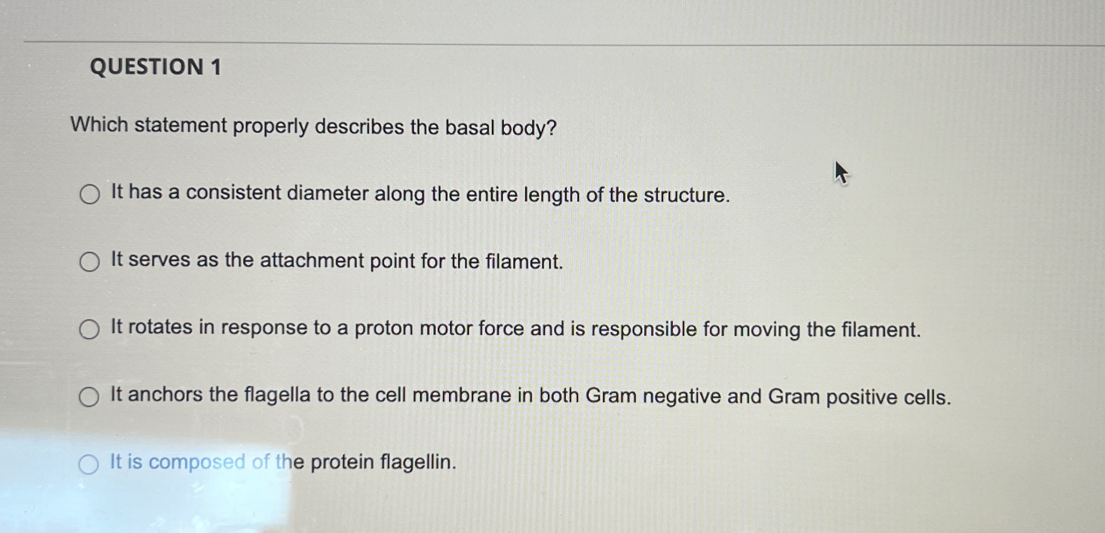 Solved QUESTION 1Which statement properly describes the | Chegg.com