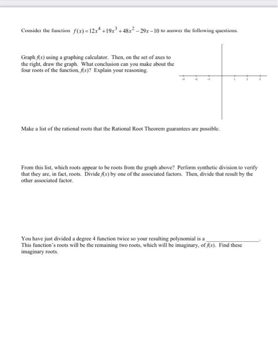 Solved Consider the function f(x)=12x* +197° +48r? – 29x –10 | Chegg.com