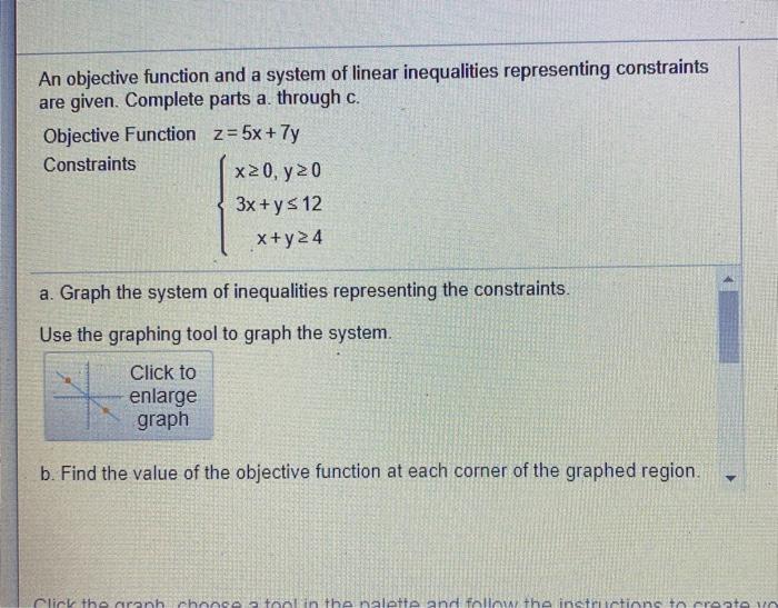 Solved An objective function and a system of linear | Chegg.com