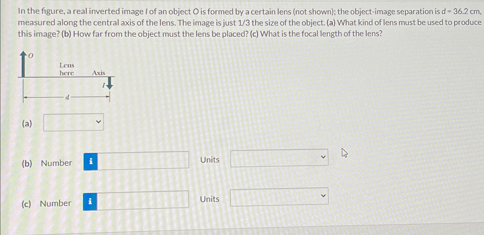 Solved In the figure, a real inverted image I of an object O | Chegg.com