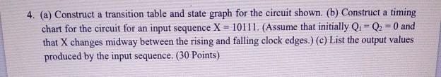 Solved 4. (a) Construct a transition table and state graph | Chegg.com