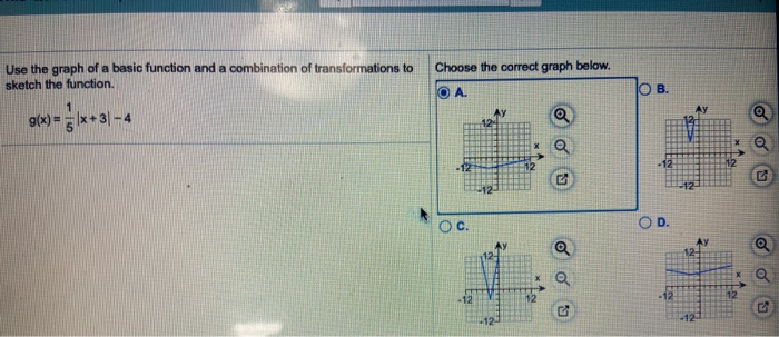 Solved Use the graph of a basic function and a combination | Chegg.com