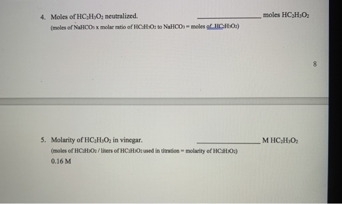 Part II: Titration DATA Record the data from the | Chegg.com