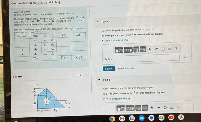 Solved 6101 9% dw ra shi Composite Bodies (Setup and Solve) | Chegg.com