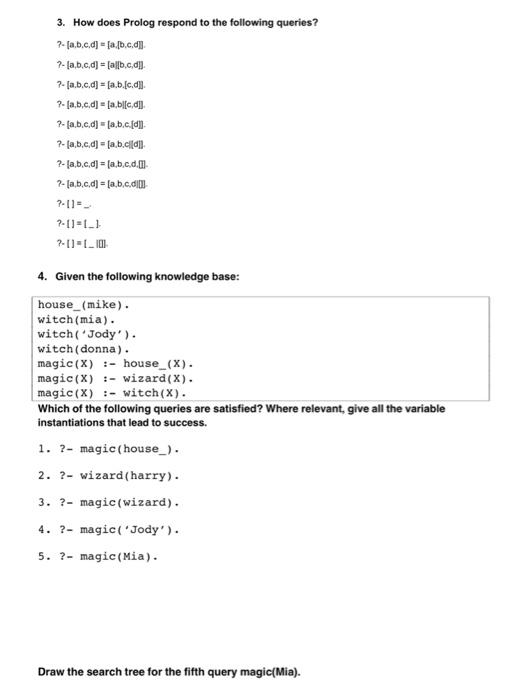 Solved 1. Please, represent the following in Prolog: - Butch | Chegg.com