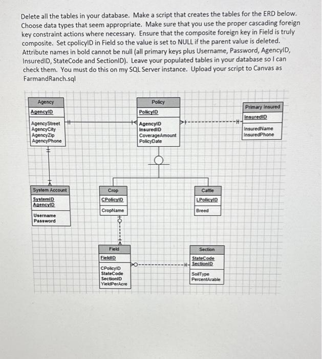 Solved Delete all the tables in your database. Make a script | Chegg.com