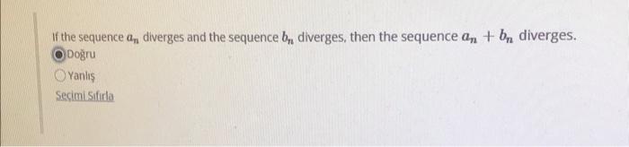 Solved If the sequence an diverges and the sequence bn | Chegg.com