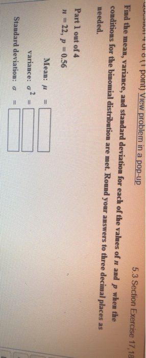 Solved TU (1 point) View problem in a pop-up 5.3 Section | Chegg.com