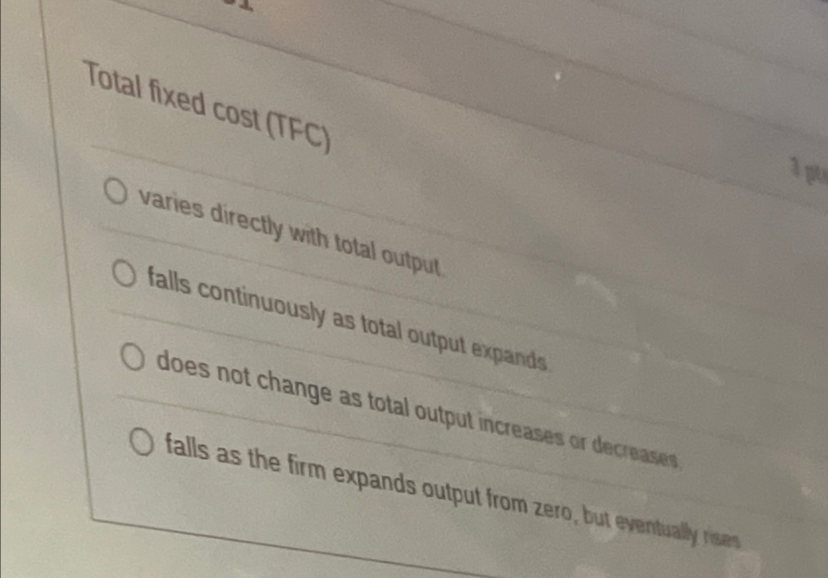 Solved Total fixed cost (TFC)varies directly with total | Chegg.com