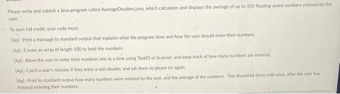 Please write and submit a Java program called | Chegg.com
