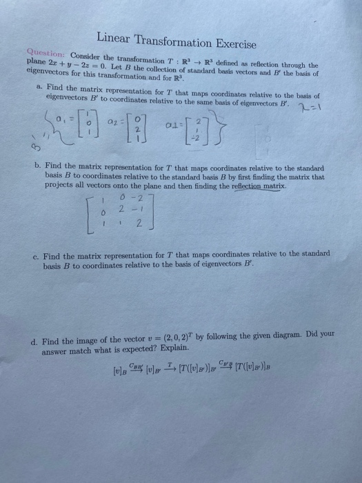 Solved Linear Transformation Exercise Question: Consider the | Chegg.com