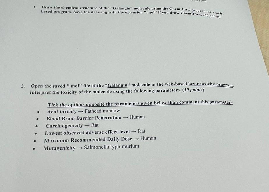 Solved 1. Draw the chemical structure of the "Galangin" | Chegg.com