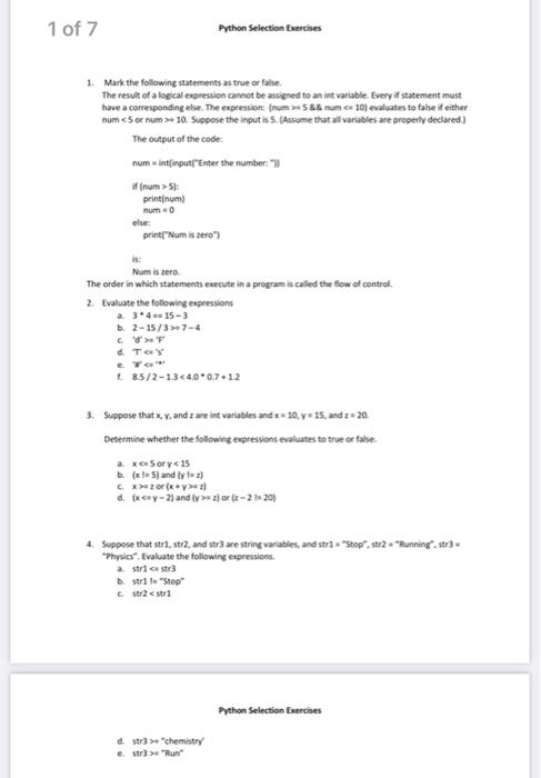 Solved 1. Mark the following statements as true or fahe. The | Chegg.com