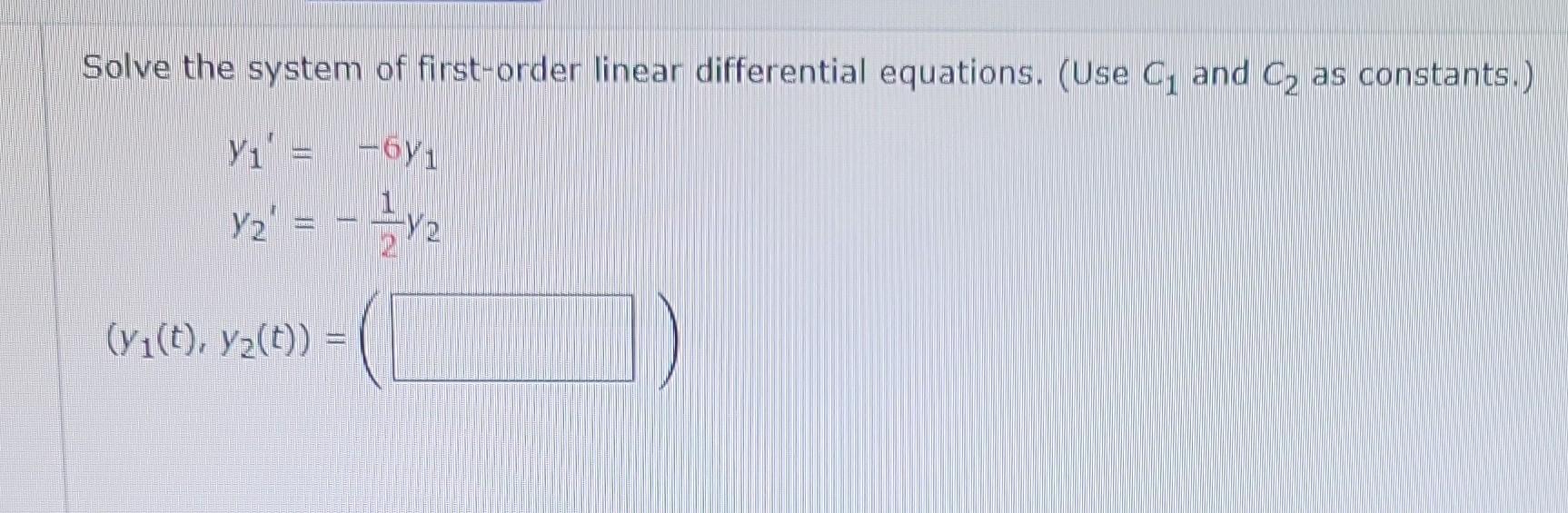 Solved Solve the system of first-order linear differential | Chegg.com