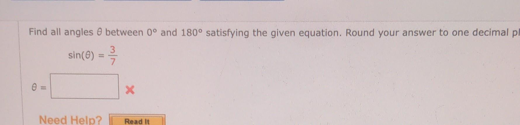 Solved Find all angles θ between 0∘ and 180∘ satisfying the | Chegg.com