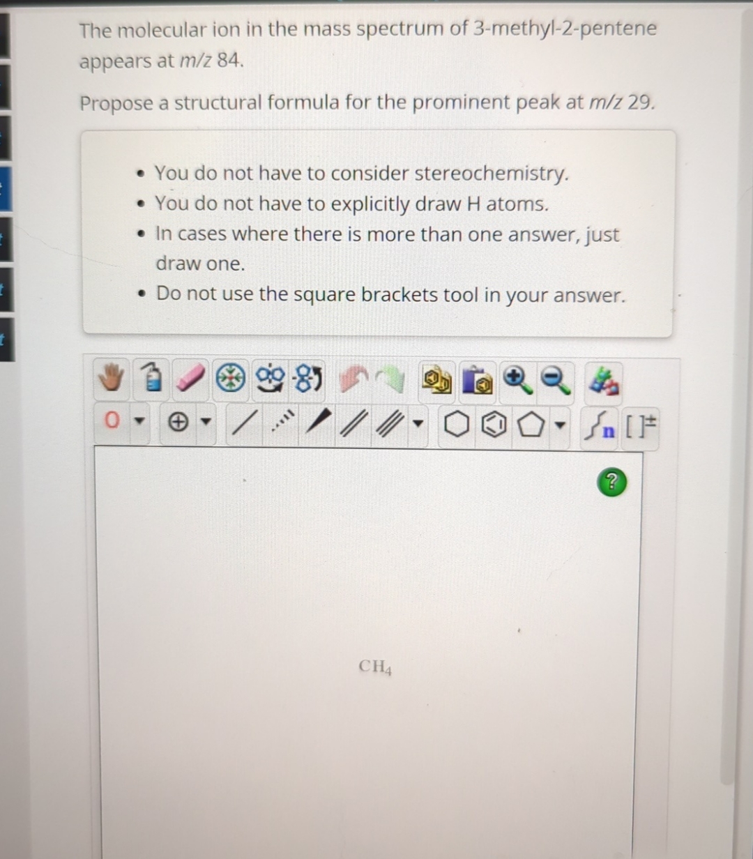 Solved The molecular ion in the mass spectrum of | Chegg.com