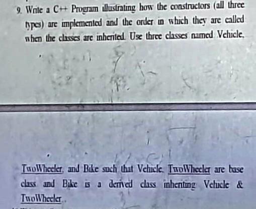 Solved 9. Write a C+ Program illustrating how the | Chegg.com