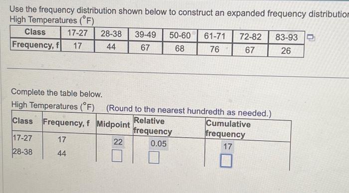 Solved Use the frequency distribution shown below to | Chegg.com