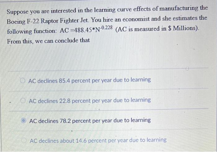 Solved Suppose you are interested in the learning curve | Chegg.com