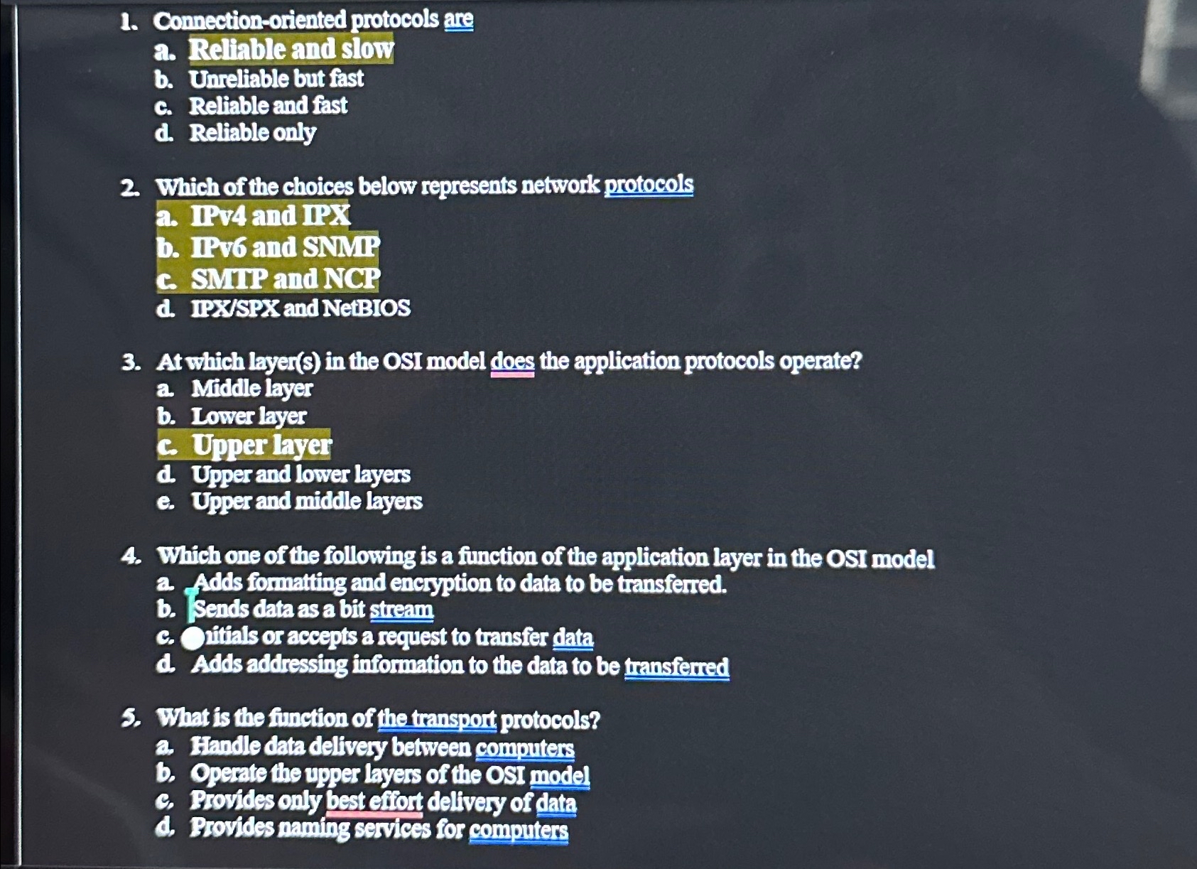 Solved Connection-oriented protocols area. ﻿Reliable and | Chegg.com