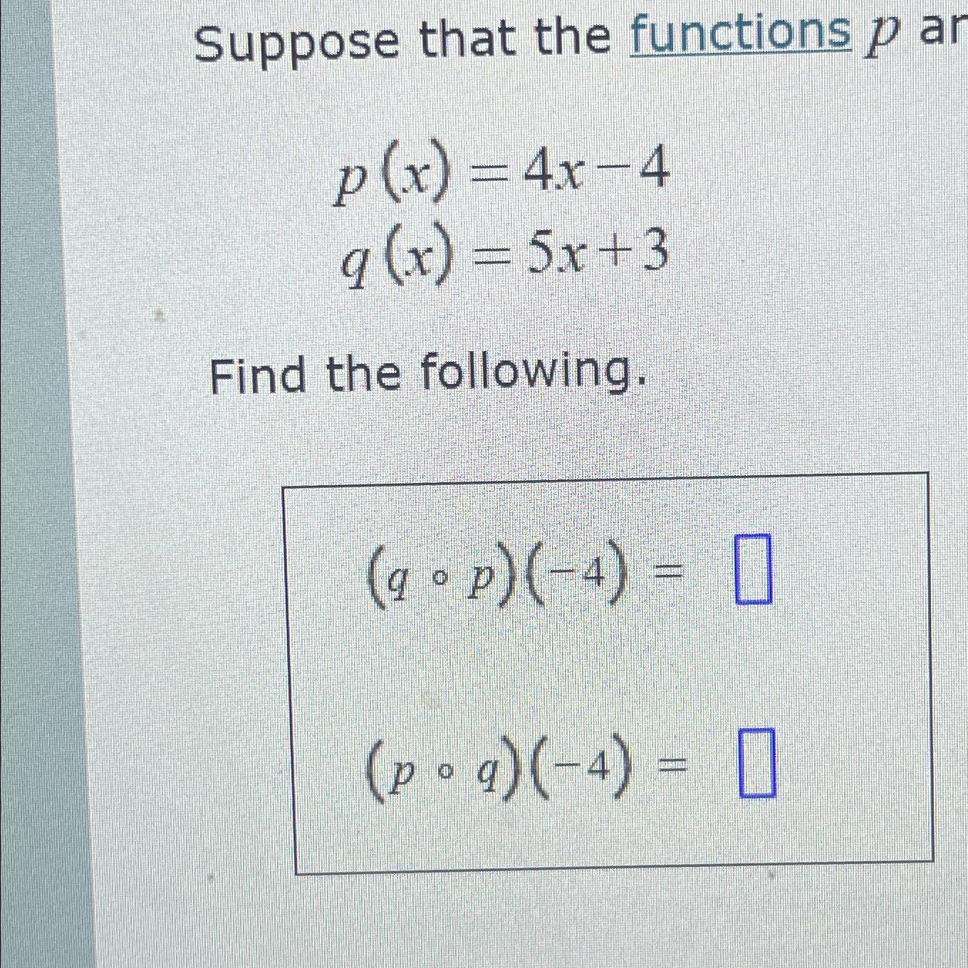 Solved Suppose that the functions p | Chegg.com