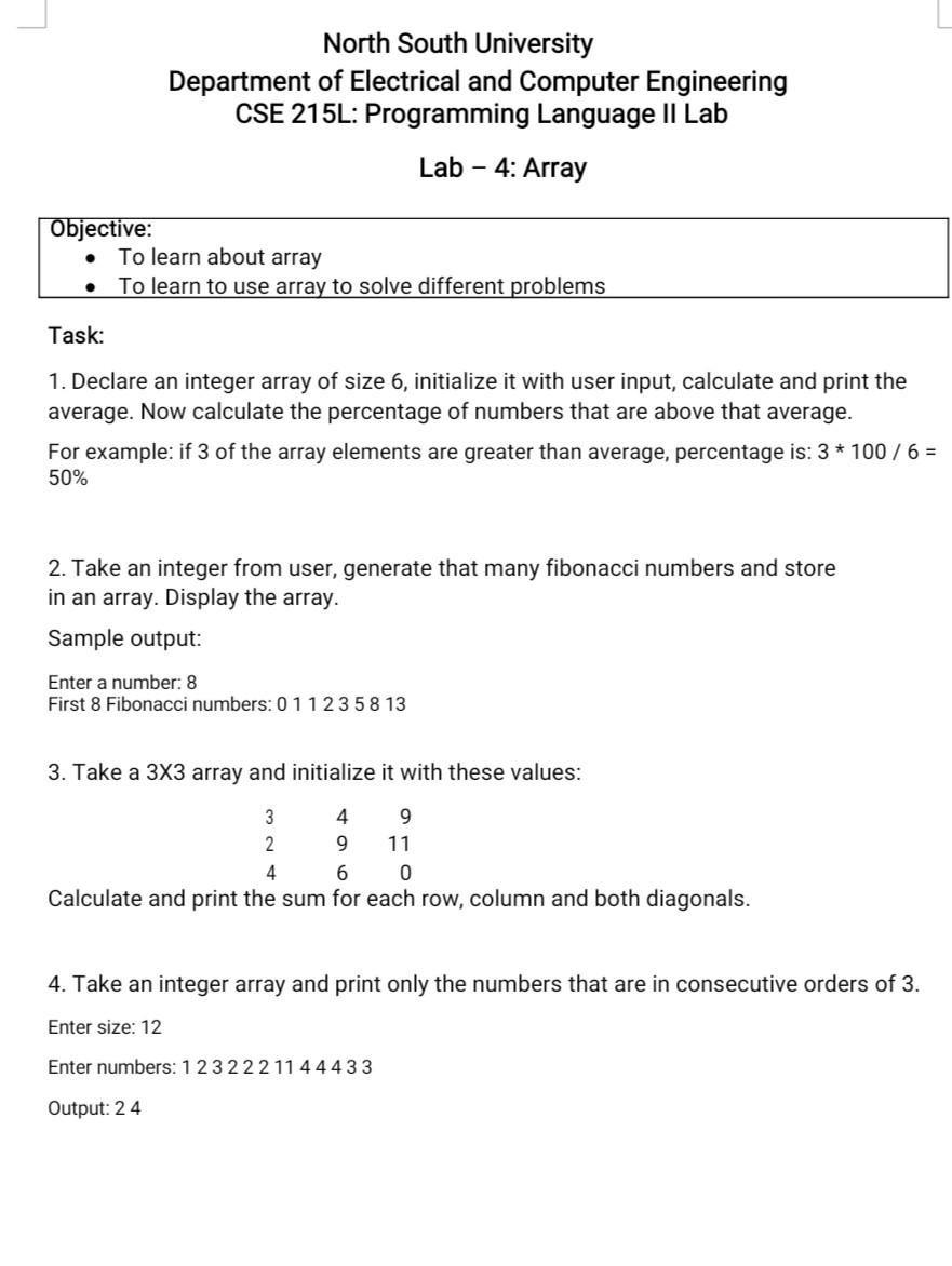Solved North South University Department of Electrical and | Chegg.com