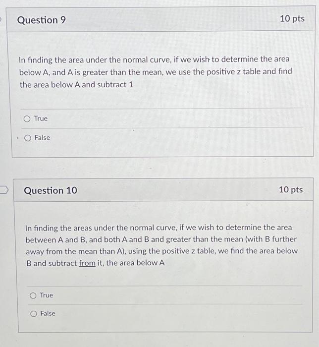 Solved In finding the area under the normal curve, if we | Chegg.com