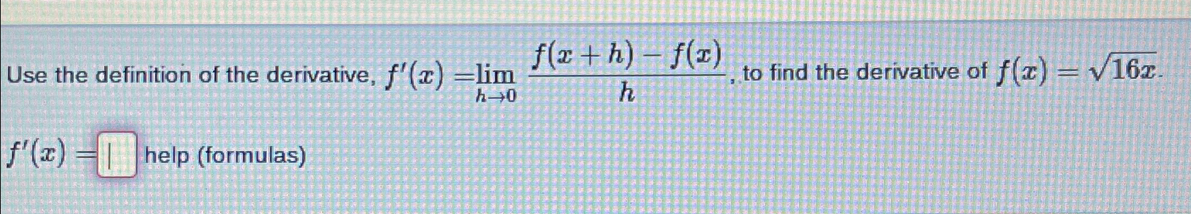 Solved Use the definition of the derivative, | Chegg.com