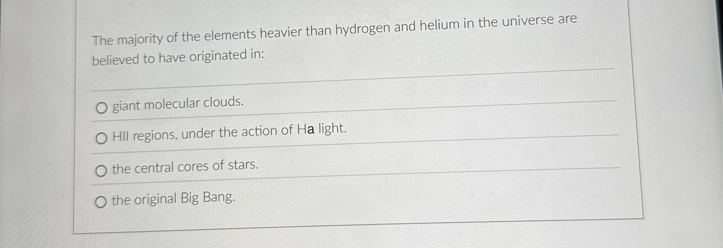 Solved The majority of the elements heavier than hydrogen | Chegg.com