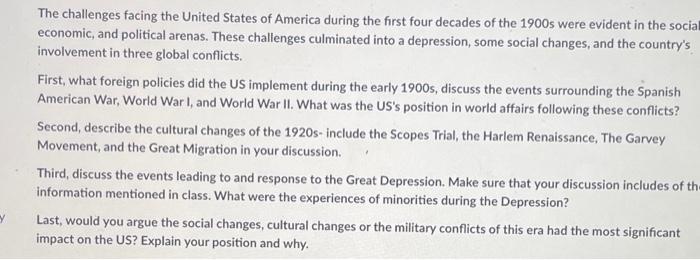 Solved The challenges facing the United States of America | Chegg.com