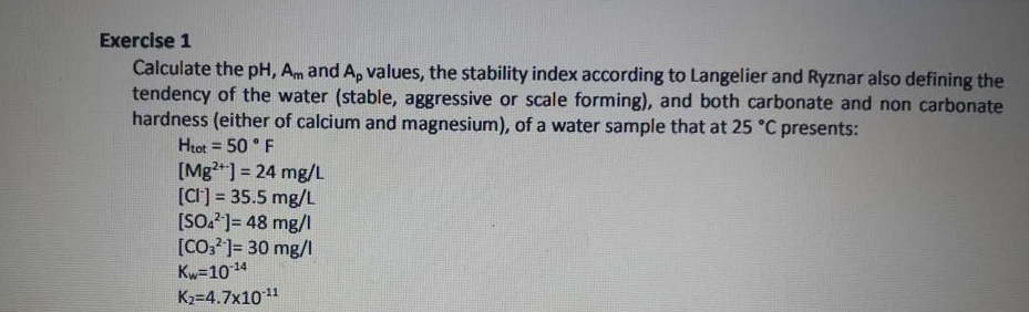 Solved Exercise 1Calculate the pH,Am ﻿and Ap ﻿values, the | Chegg.com