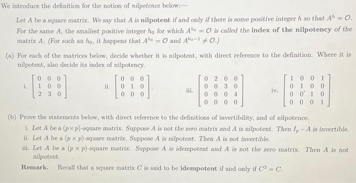 We introduce the definition for the notion of | Chegg.com