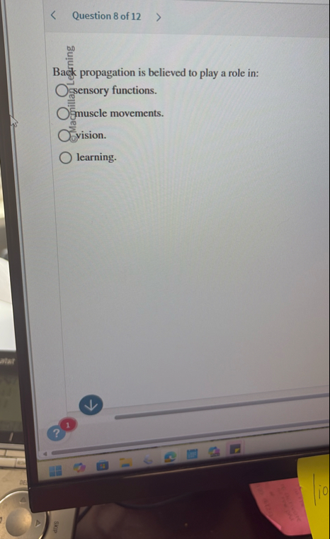 Solved Question 8 ﻿of 12号Bagk propagation is believed to | Chegg.com