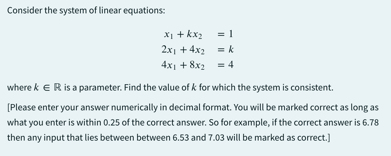 Solved Consider the following augmented matrixConsider the | Chegg.com