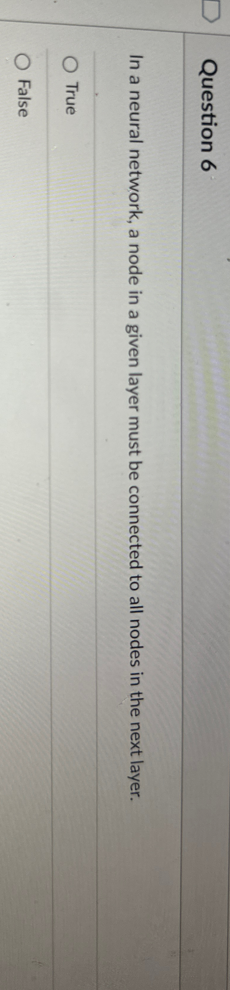 Solved Question 6 ﻿In a neural network, a node in a given | Chegg.com