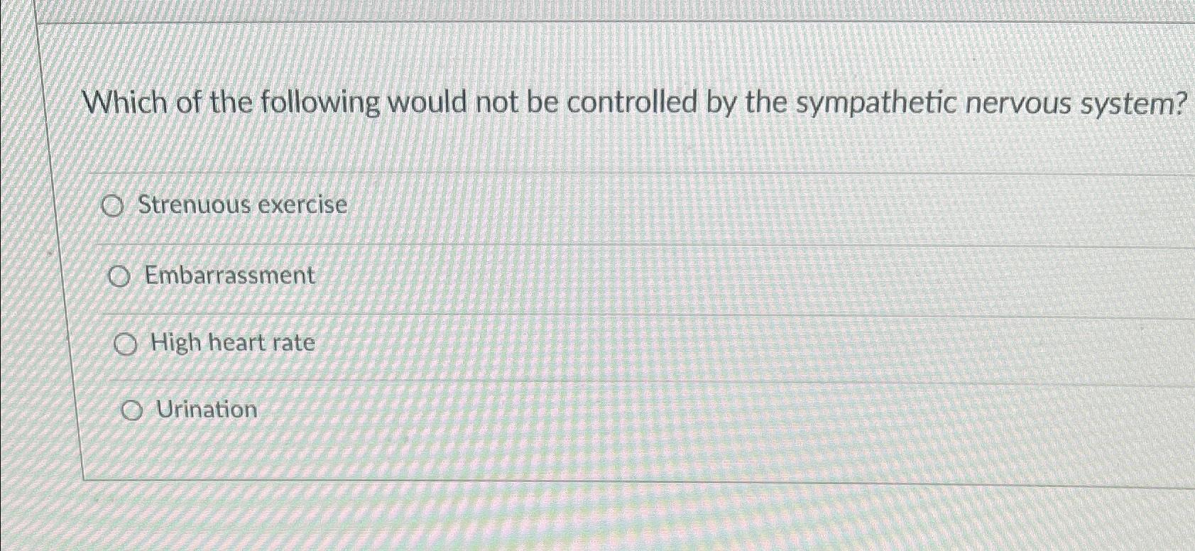 Solved Which of the following would not be controlled by the | Chegg.com