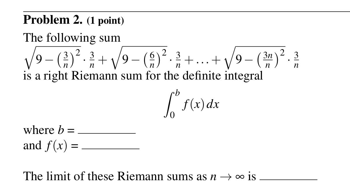 Solved Problem 2. (1 ﻿point)The following | Chegg.com