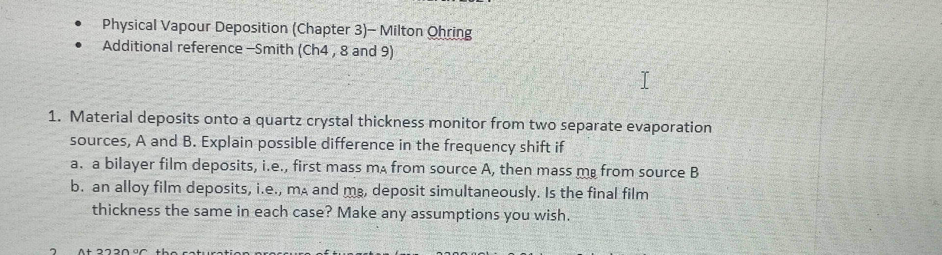 Solved Physical Vapour Deposition (Chapter 3)-Milton | Chegg.com