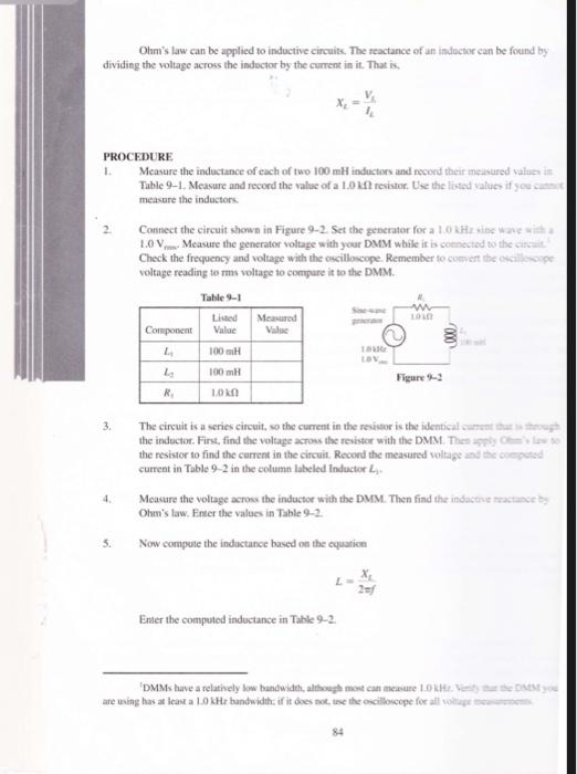 Solved 9 Inductive Reactance Name Date Class READING Floyd, | Chegg.com