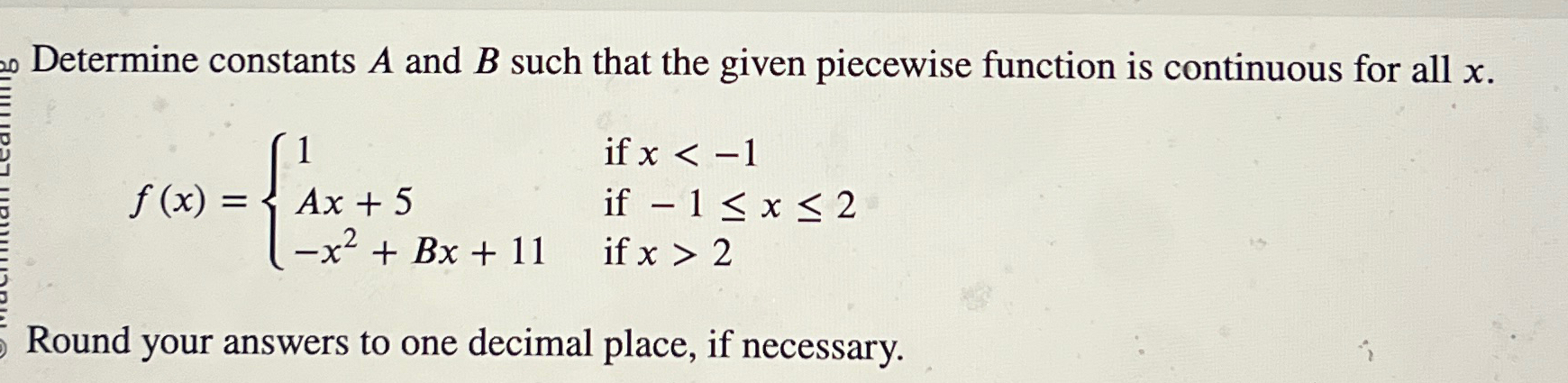 Solved Determine constants A and B ﻿such that the given | Chegg.com