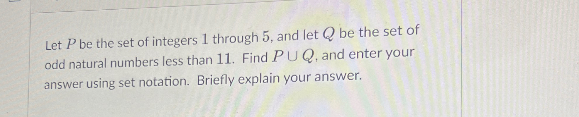 Solved Let P ﻿be the set of integers 1 ﻿through 5 , ﻿and let | Chegg.com