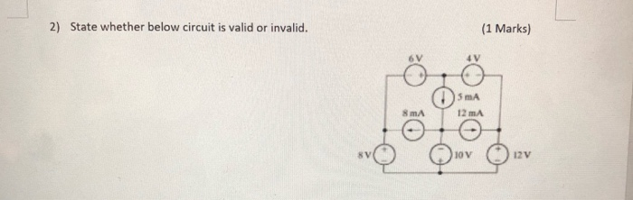 Solved 2) State whether below circuit is valid or invalid. | Chegg.com