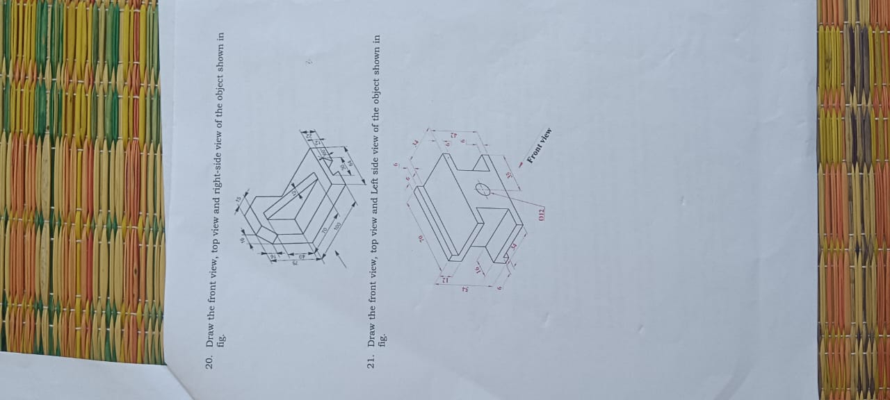 Solved front view,top view,side view for the two questions | Chegg.com