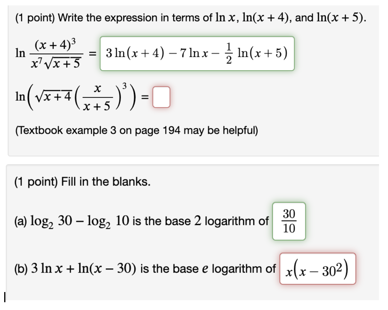 Solved (1 ﻿point) ﻿Write the expression in terms of | Chegg.com