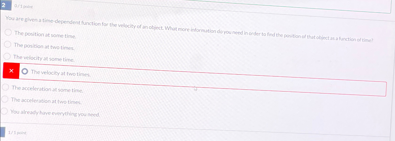 Solved 0/1 ﻿pointYou are given a time-dependent function for | Chegg.com